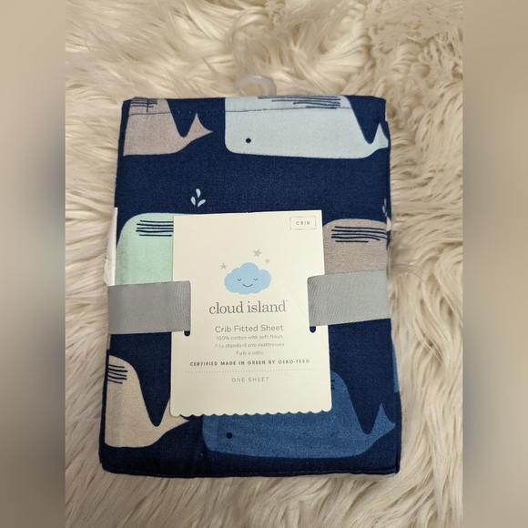 cloud island | Bedding | New Cloud Island Cute Whale Fitted Crib Sheet | Poshmark